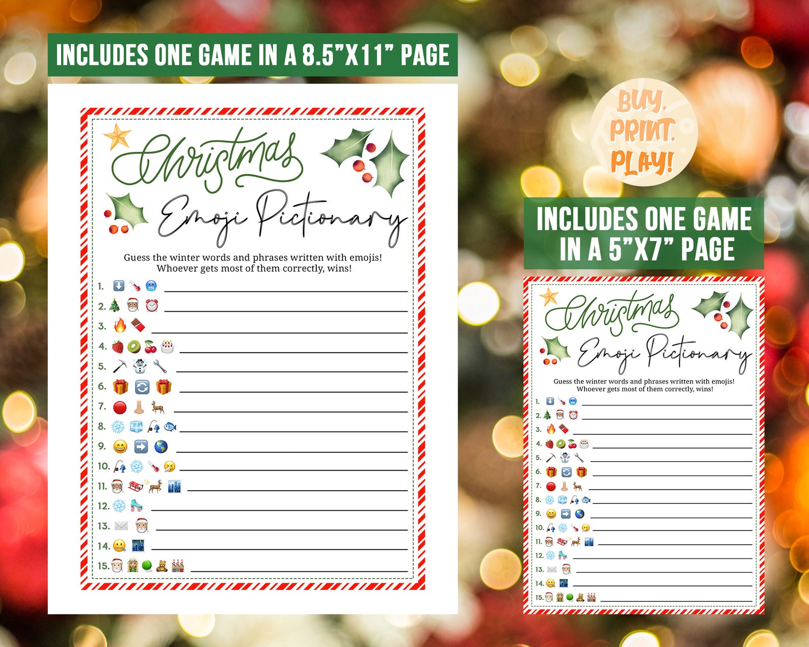 Christmas Emoji Pictionary Games Bundle Emoji Quiz Game for - Etsy