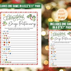 Christmas Emoji Pictionary Games Bundle | Emoji Quiz Game for Christmas ...