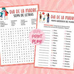 15 Juegos Del Dia De La Madre | Spanish Mother's Day Games Bundle for ...