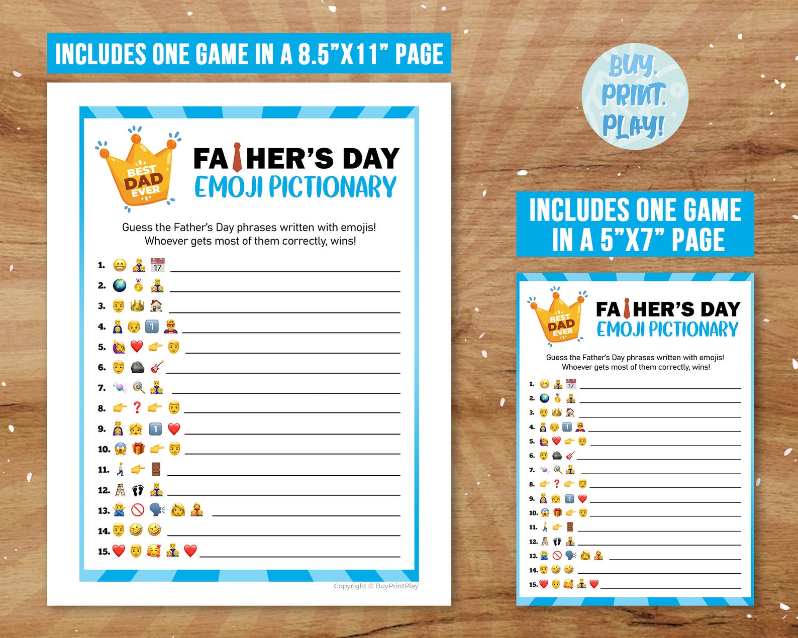 Fathers Day Emoji Pictionary Game Printable Activity for | Etsy