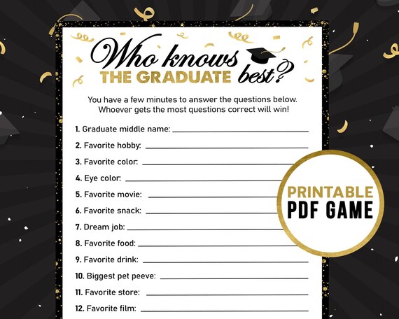 Who Knows the Graduate Best How Well Do You Know the - Etsy