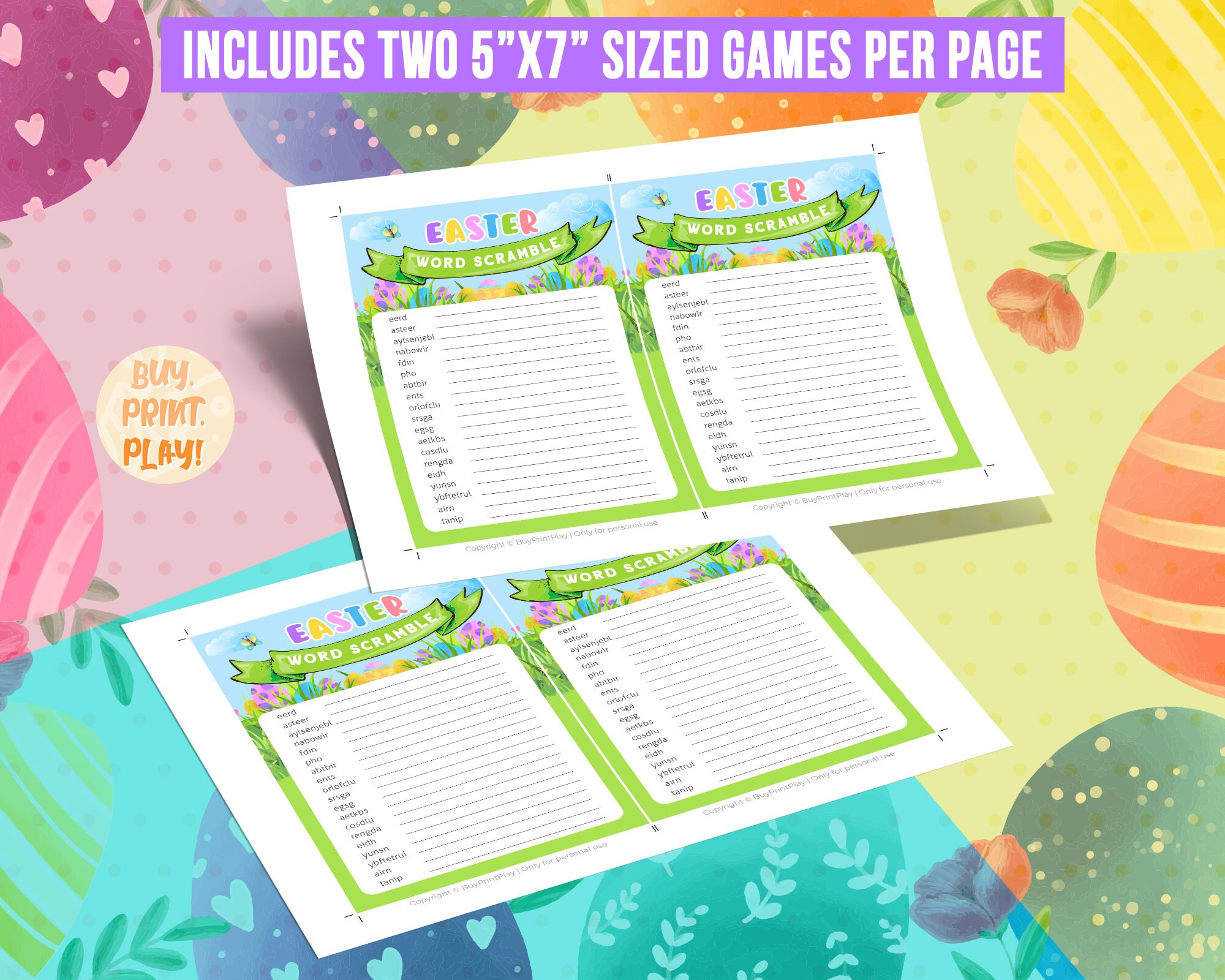 Fun Easter Word Scramble Kids Printable Games Easter | Etsy