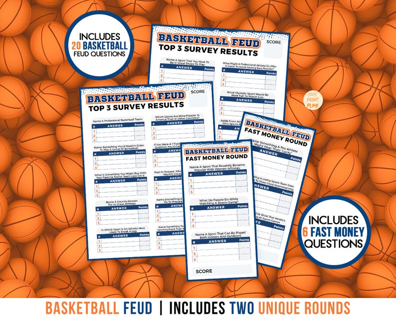 March Madness Feud Basketball Family Feud NCAA Basketball | Etsy