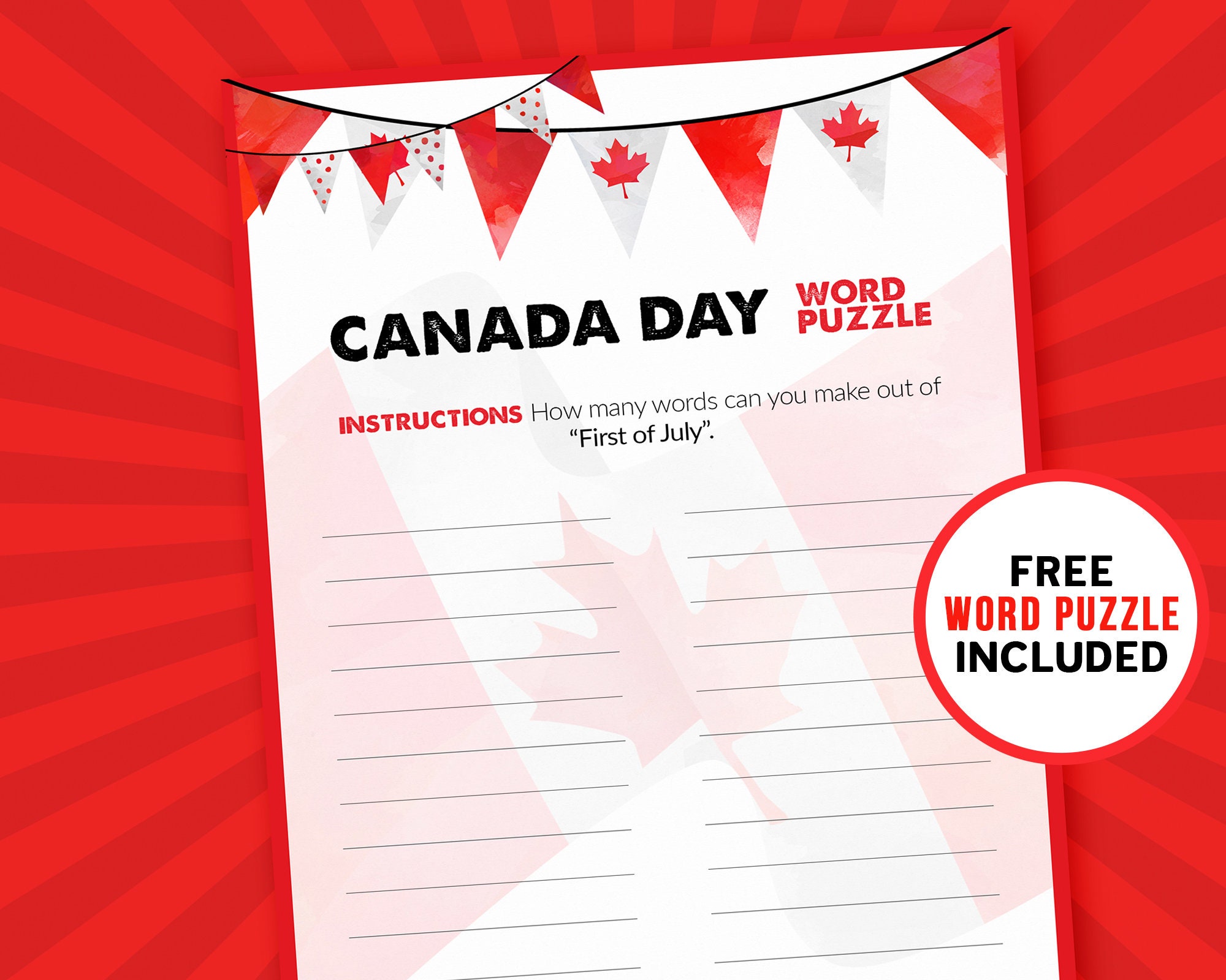 Canada Day I Spy Game 1st of July Games for Kids Family - Etsy