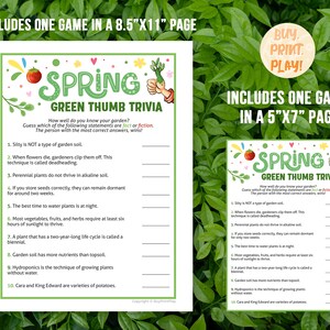 Green Thumb Trivia Game | Gardening Quiz | Spring Fact or Fiction ...