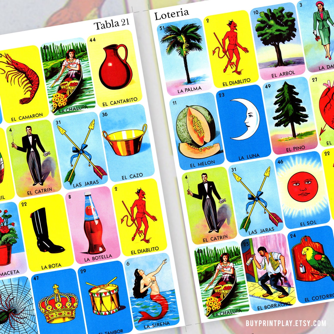 30 Mexican Loteria Cards Juego De Lotería Mexicana Print | Etsy