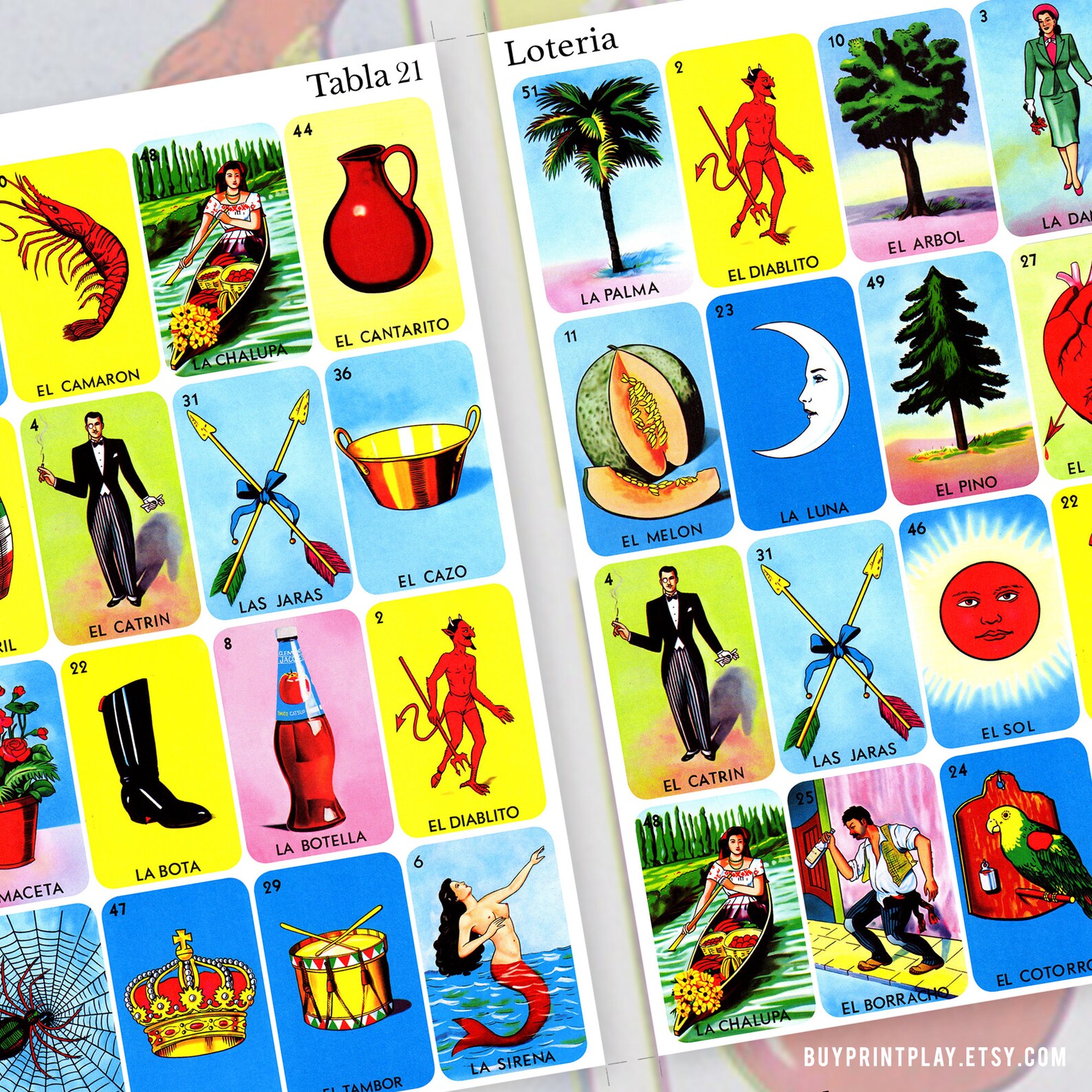 30 Mexican Loteria Cards Juego De Lotería Mexicana Hispanic Heritage ...