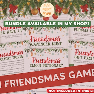 Friendsmas Gift Exchange Dice Game | Christmas Party Games for Adults ...