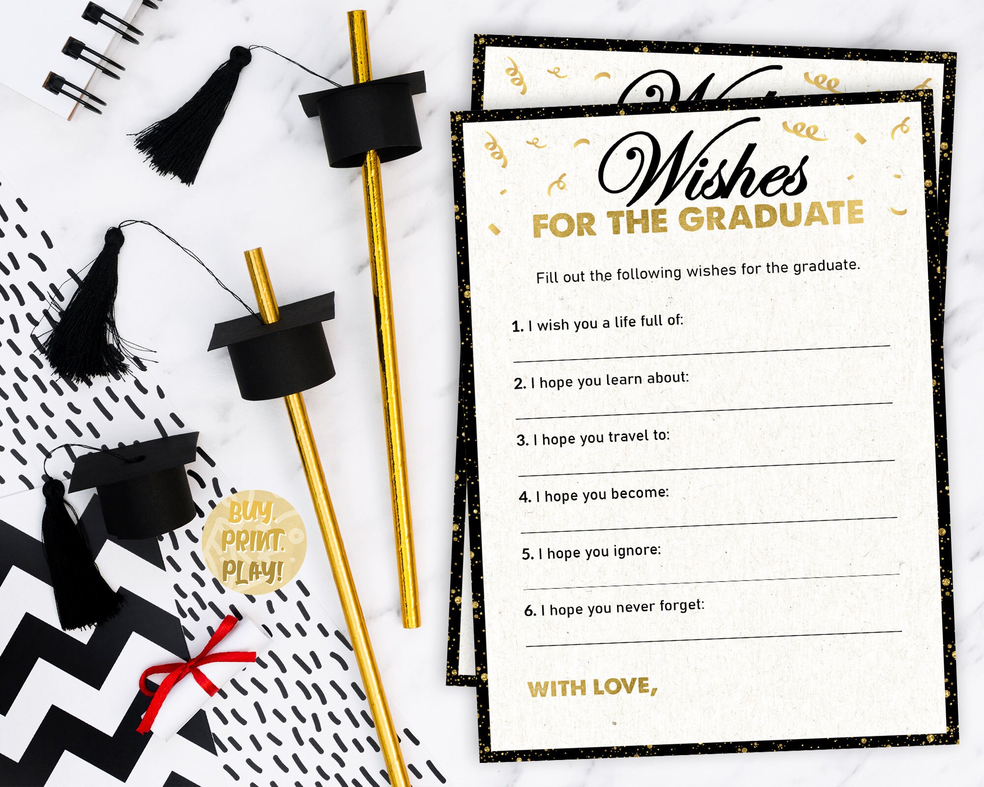 Wishes Card for the Graduate Class of 2023 Graduation Party - Etsy