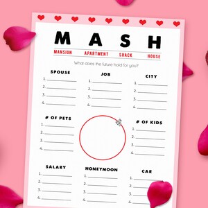 Valentines Day Games - Mash Game | Printable Game | Girls Night Idea ...