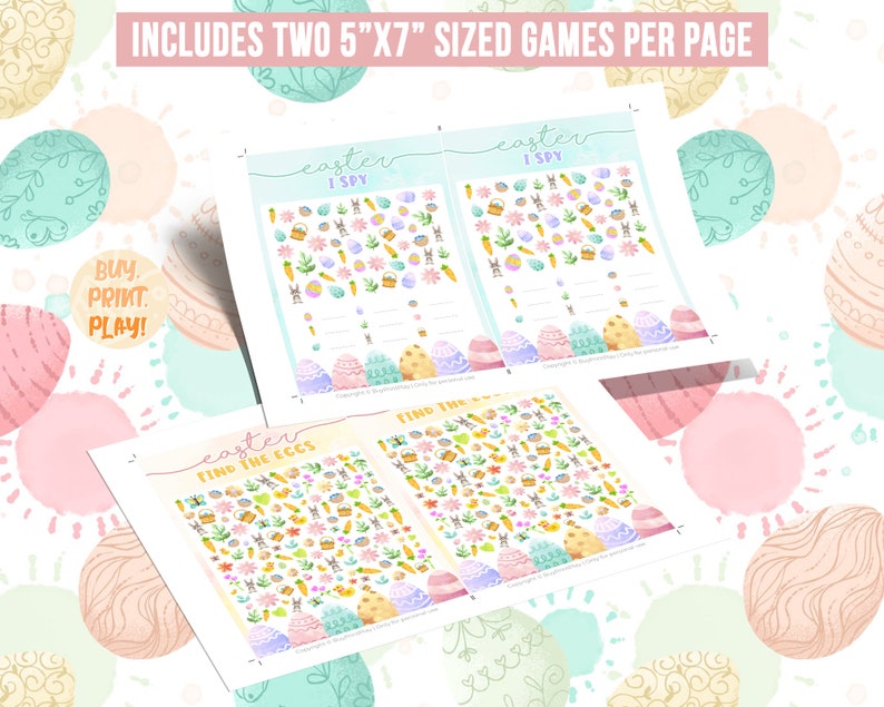 2 Easter I Spy Game Pack for Kids Fun Easter Party Printable - Etsy