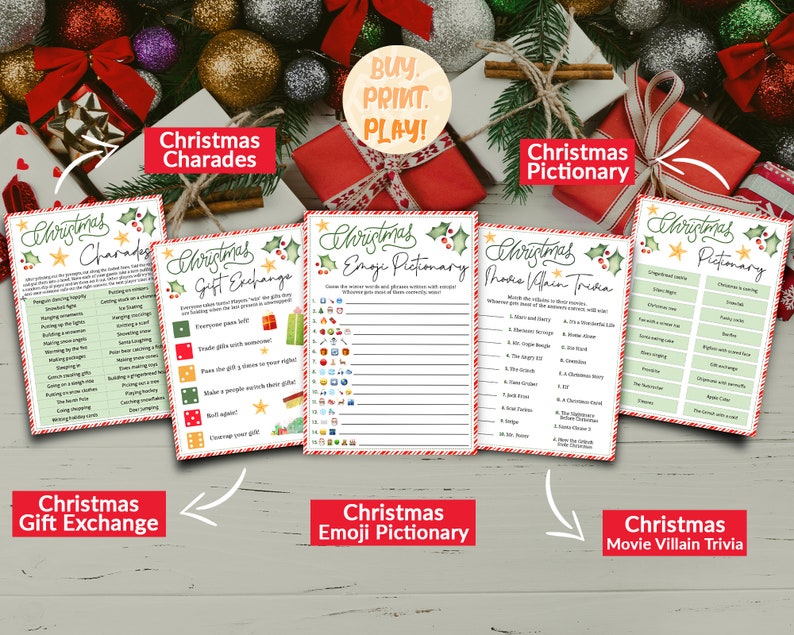 Christmas Party Family Games Bundle for Adults & Kids - Etsy