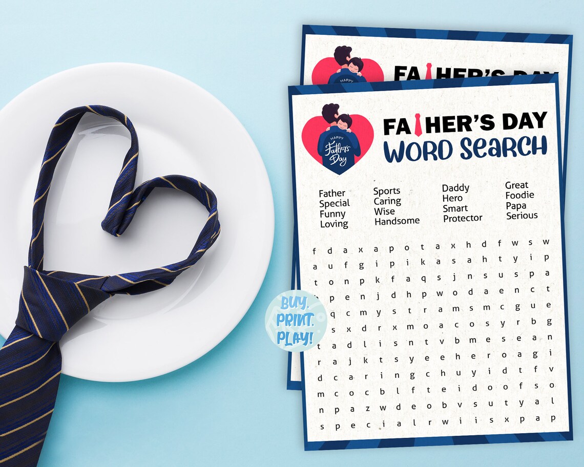 Fathers Day Word Search Printable Games for Kids & Teens - Etsy