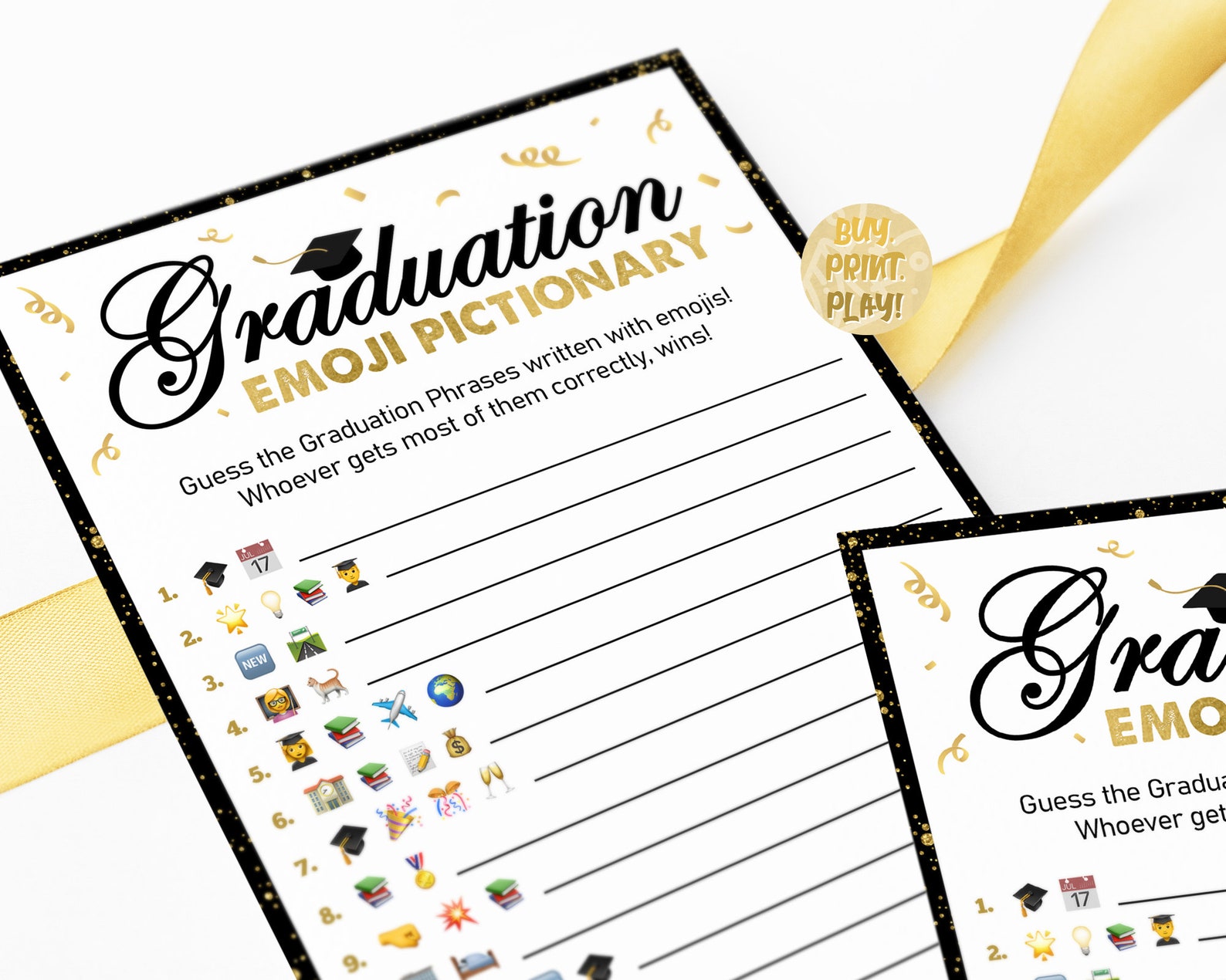 Graduation Emoji Pictionary Game Class of 2022 Grad Party - Etsy