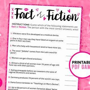 Dirty Fact or Fiction Adult Trivia | Ladies Night Games | Girls Night ...