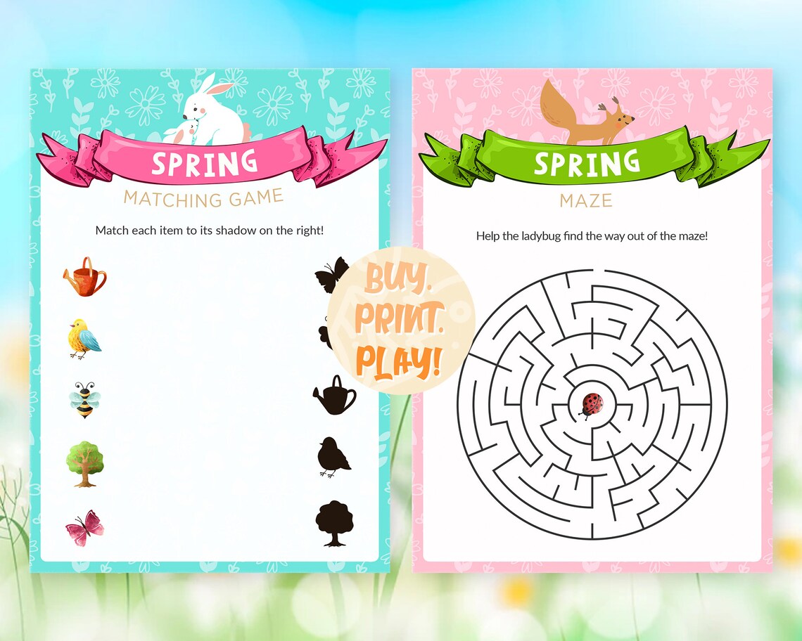 Printable Spring Party Games Bundle Springtime Activities | Etsy