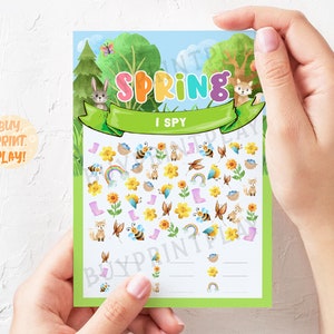 Fun Printable Spring I Spy Springtime Games for Kids | Etsy
