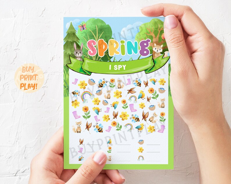 Fun Printable Spring I Spy Springtime Games for Kids | Etsy