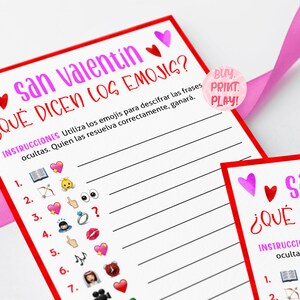 Valentines Day Emoji Pictionary in Spanish | Games for Adults | Juegos ...