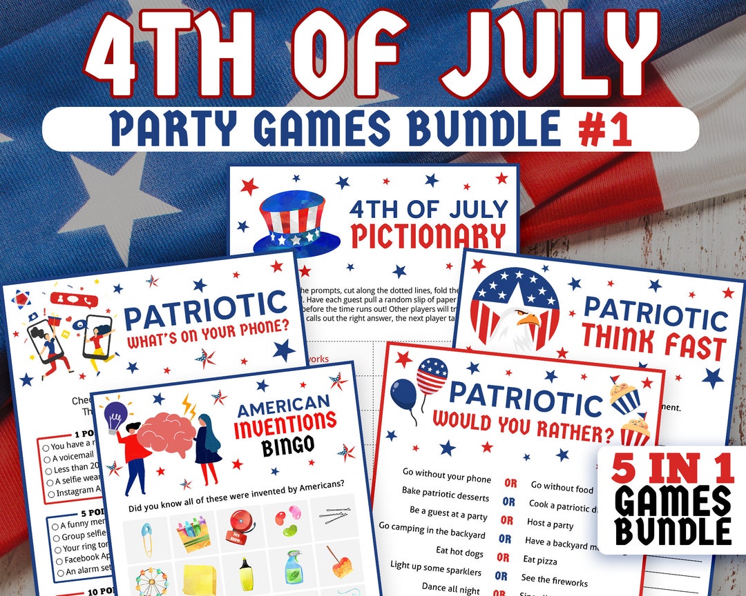 4th of July Games Bundle | US Independence Day, Memorial Day, Labor Day ...