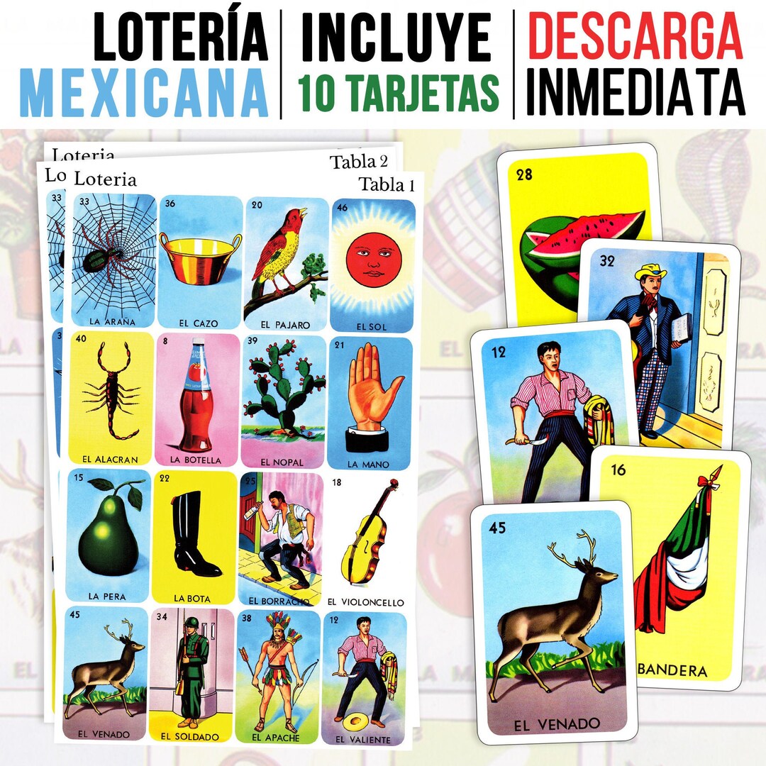 10 Mexican Loteria Game Cards | Tarjetas De Lotería Mexicana | Hispanic ...