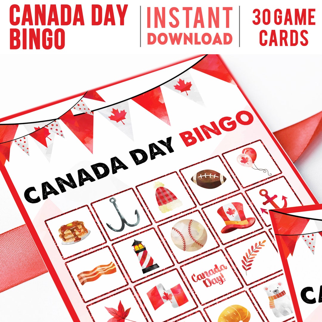 Canada Day Bingo Game | Printable Bingo for Kids | Print at Home - Etsy