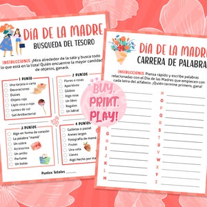 15 Juegos Del Dia De La Madre | Spanish Mother's Day Games Bundle for ...