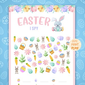 Cute Easter Games I Spy Printable Egg Hunt I Spy Easter | Etsy