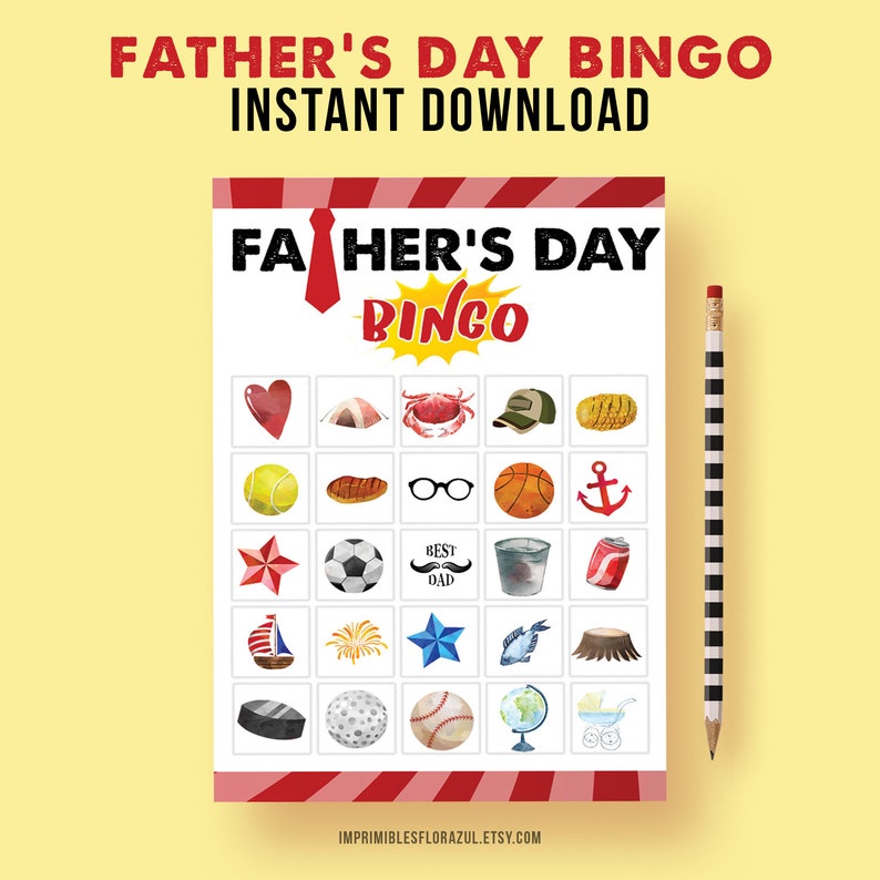 Fun Father's Day Printable Game Bingo Cards | Etsy