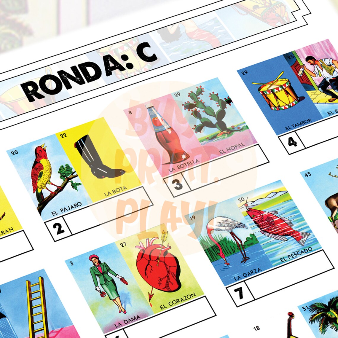 Loteria Raffle Sheets Includes 20 Pairs per Round Páginas | Etsy