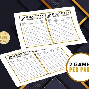 2024 Grammy Awards Word Search Game 66th Annual Music Academy Awards ...