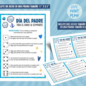 Spanish Fathers Day Dice Game | Juegos Del Dia Del Padre En Español ...