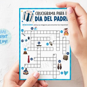 Fathers Day Game in Spanish - Crossword Puzzle | Juegos Del Dia Del ...