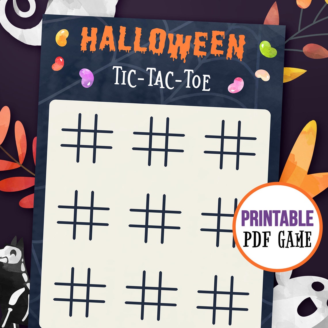 Halloween Tic Tac Toe Halloween Games Printable Game for | Etsy