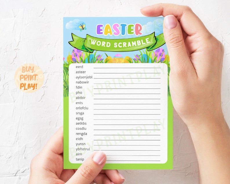 Fun Easter Word Scramble Kids Printable Games Easter | Etsy