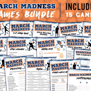 March Madness Party Games Bundle | 15 NCAA Basketball Printables | 2023 ...
