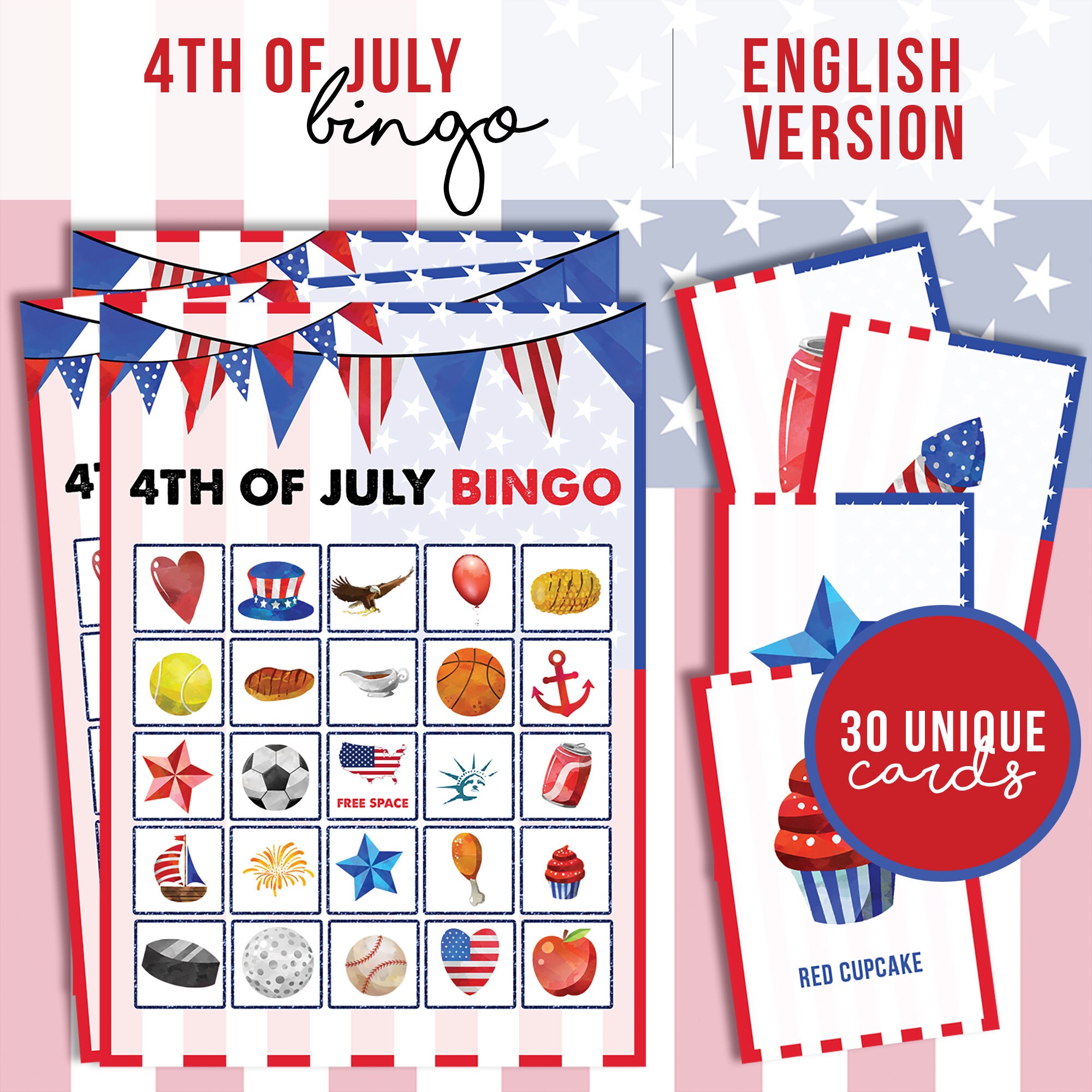 4th of July Printable Games U.S. Independence Day Games - Etsy España