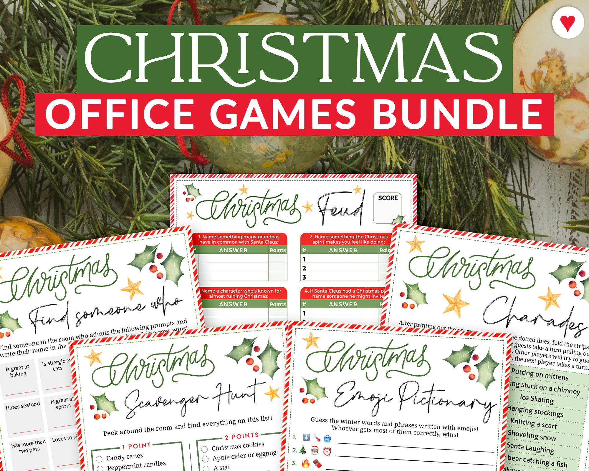Christmas Office Games Bundle Party Games for Adults | Etsy