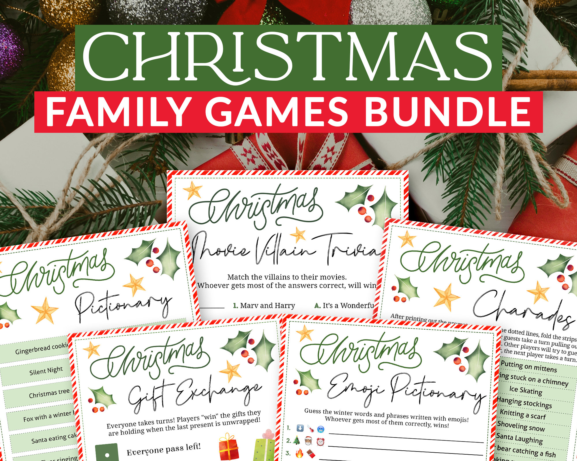 Christmas Party Family Games Bundle for Adults & Kids - Etsy