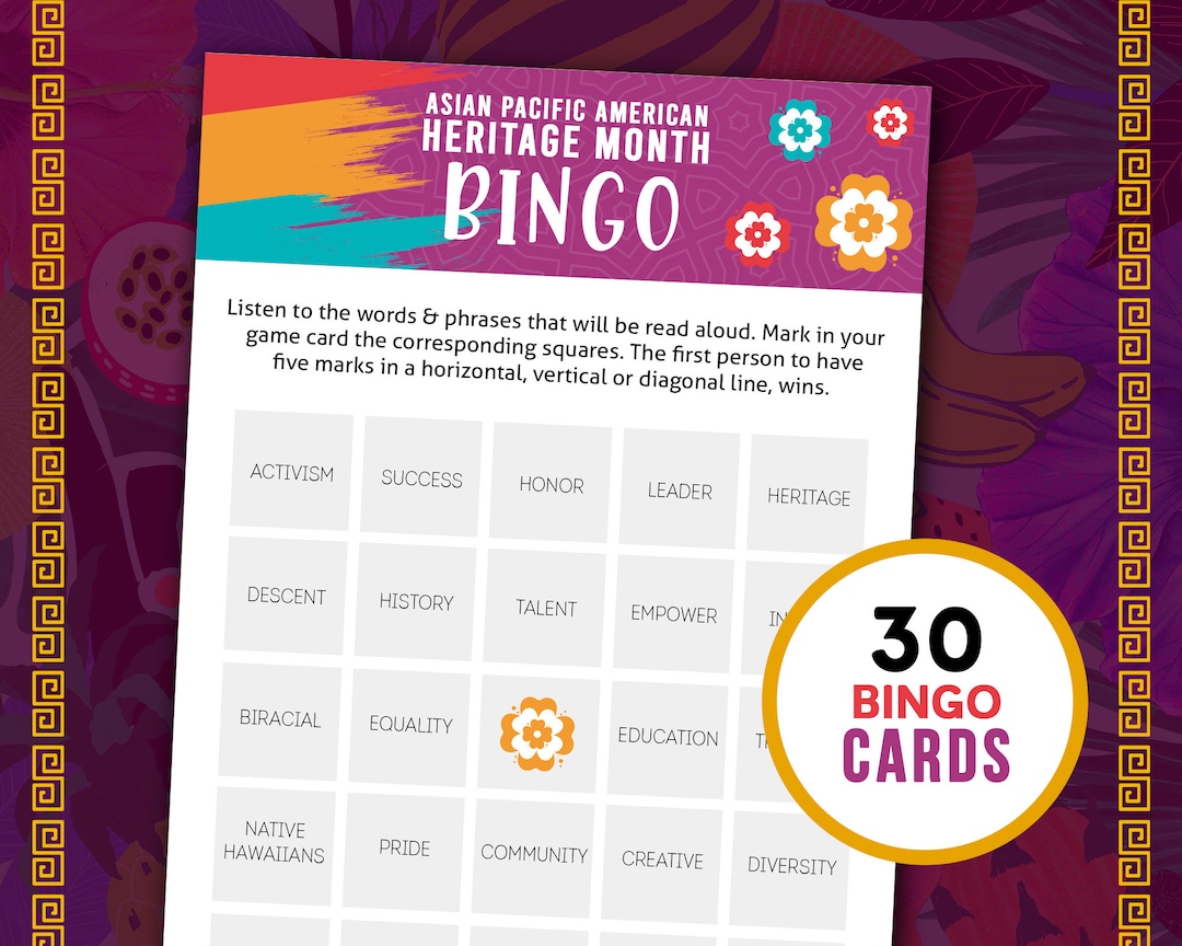 Asian American Pacific Islander American Month Word Bingo | History ...