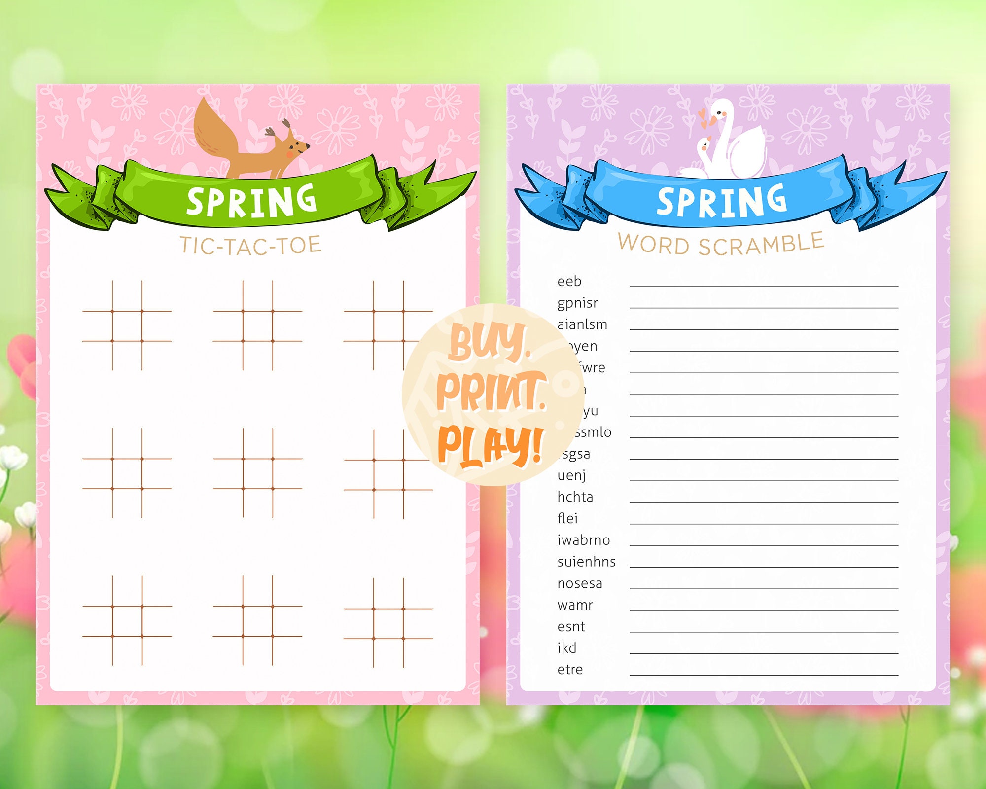 Printable Spring Party Games Bundle Springtime Activities | Etsy