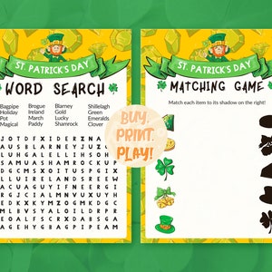 St Patricks Day Games Bundle for Kids Fun St Paddys - Etsy