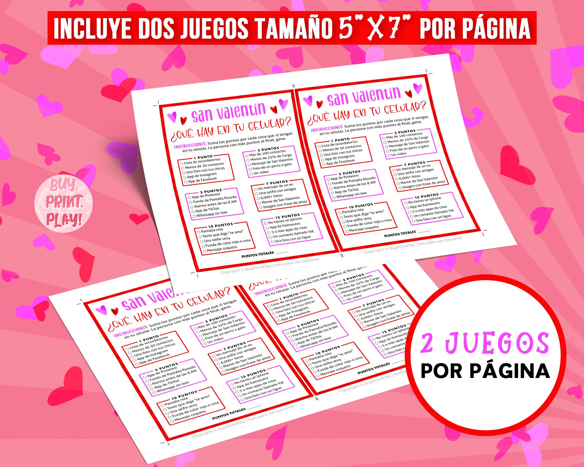 Spanish Valentines Day Whats on Your Phone Games for Adults | Etsy