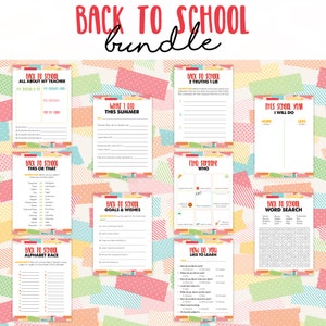 Back to School Printable Games | School Activity Bundle | First Day of ...