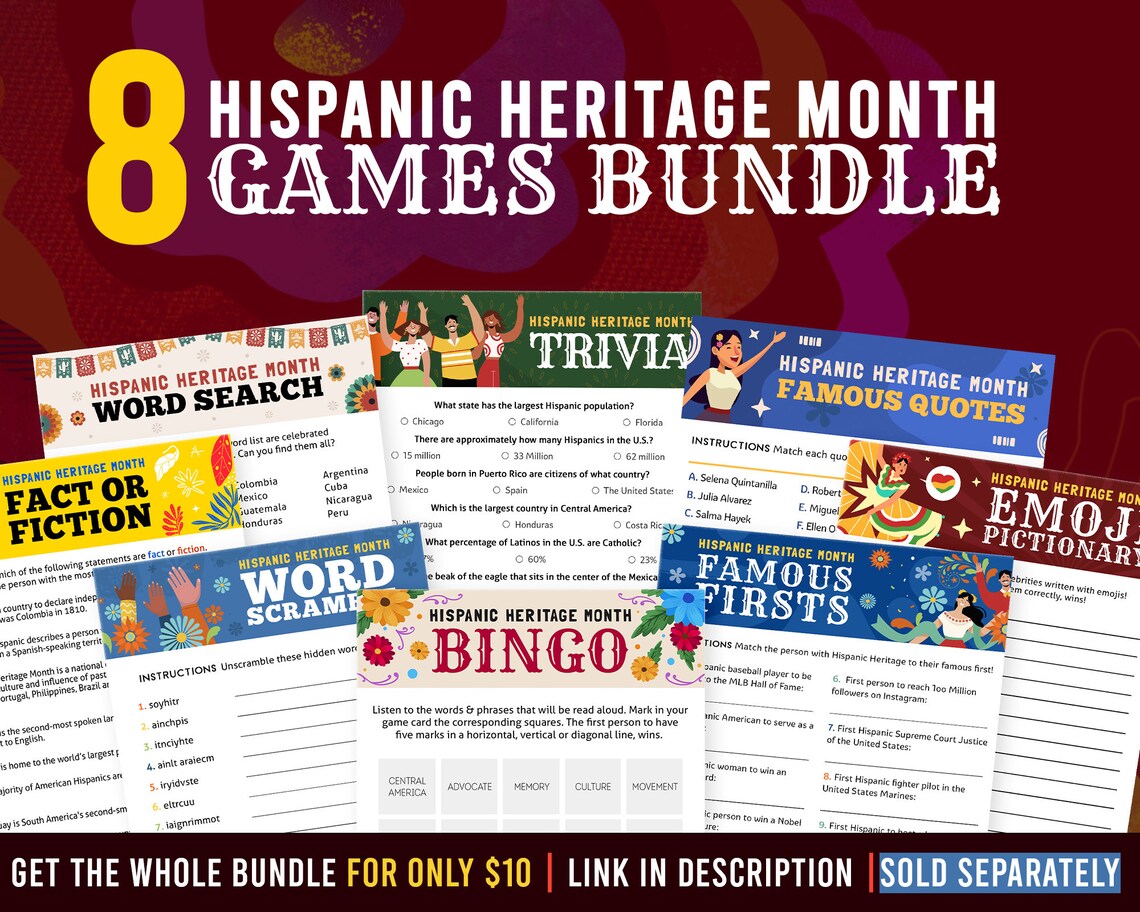 Hispanic Heritage Month Trivia Game Latin American History - Etsy