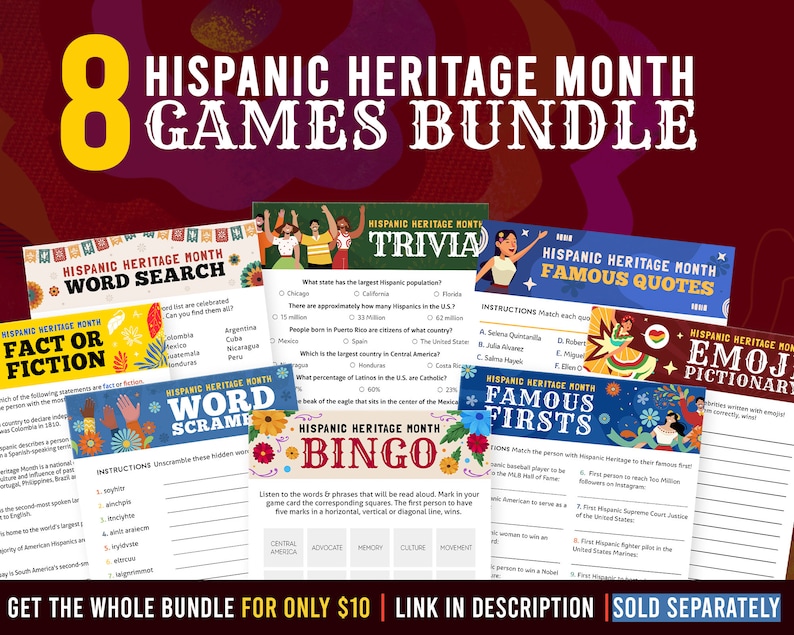 Hispanic Heritage Month Trivia Game Latin American History - Etsy