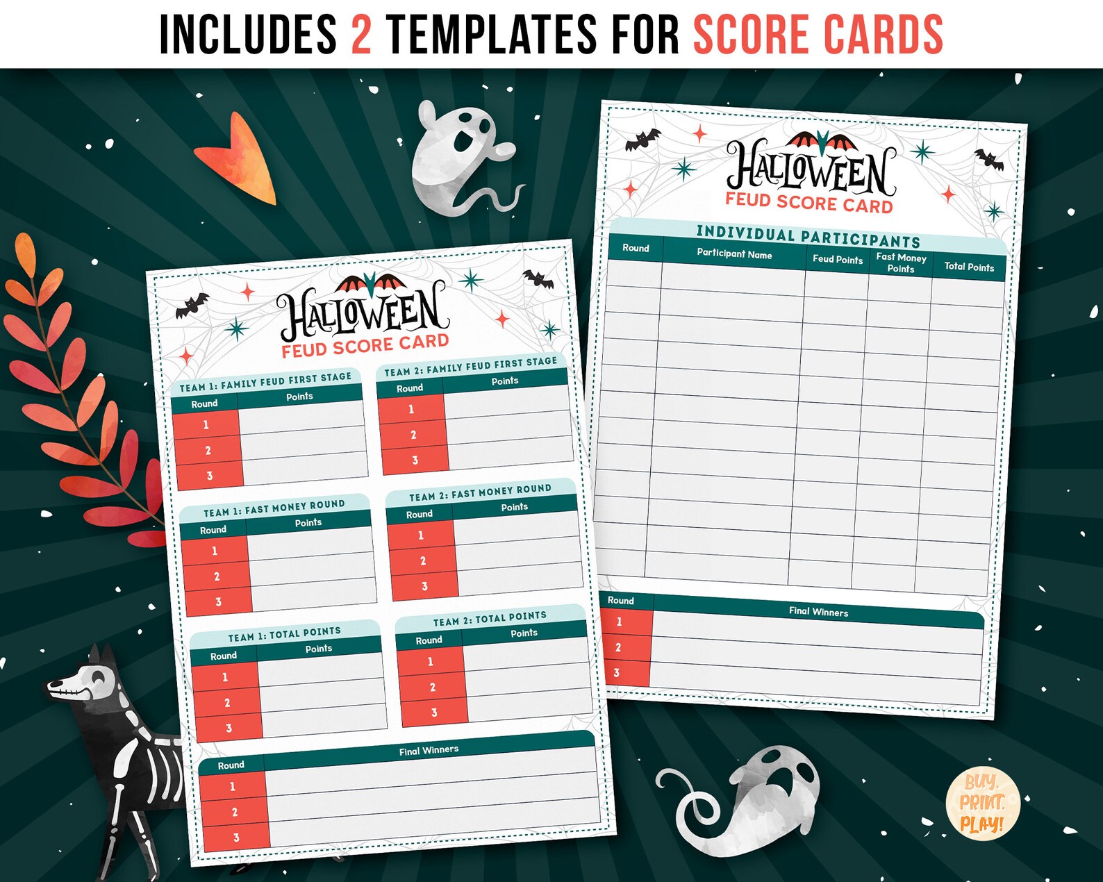 Halloween Family Feud Printable Game Halloween Games and - Etsy