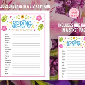 Spring Word Scramble | Springtime Word Games | Printable Activity for ...