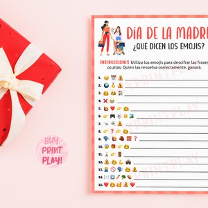 Mothers Day Emoji Pictionary Trivia in Spanish | Juegos Del Dia De La ...