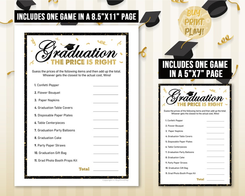 Graduation Party Games the Price is Right Printable - Etsy